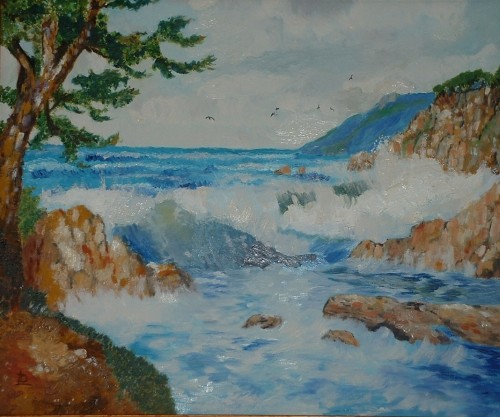 Peinture mer agitée