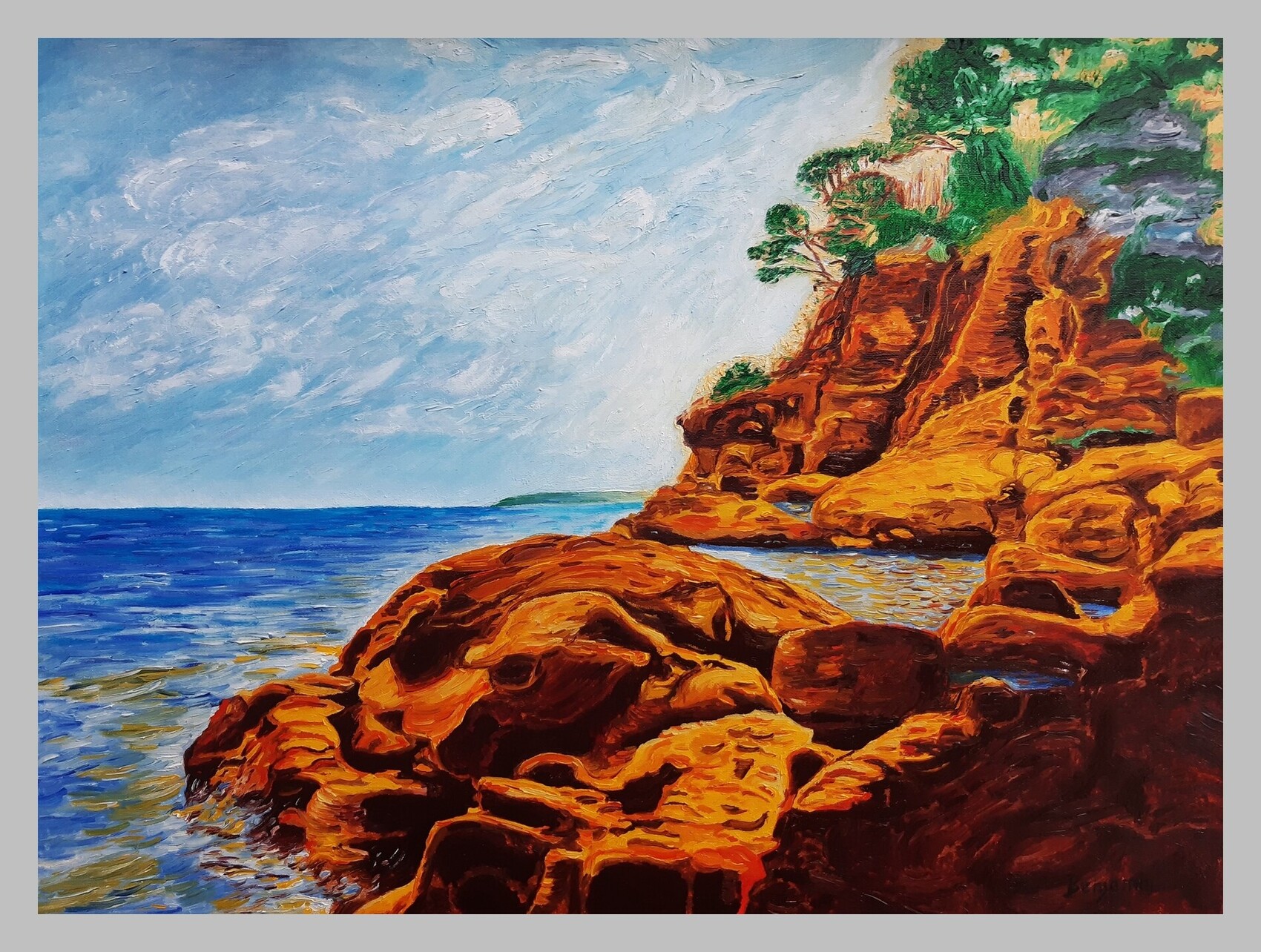 Peinture Tableau peinture de la calanque de Cavalaire