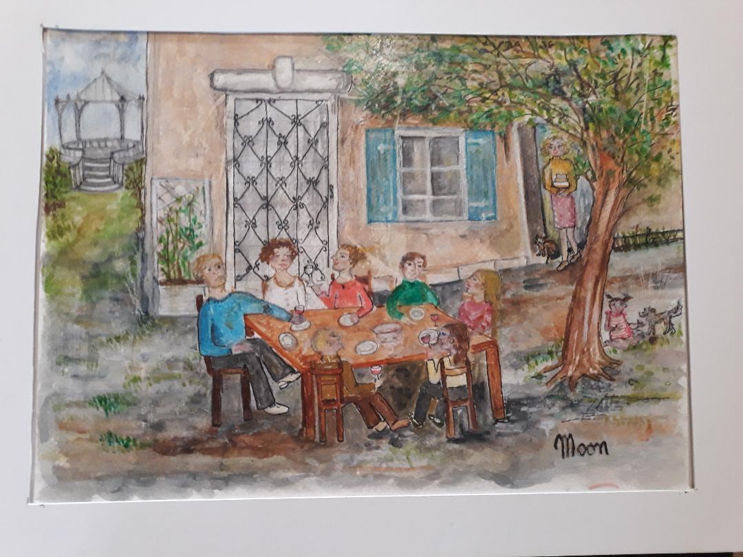 Peinture REpas de famille