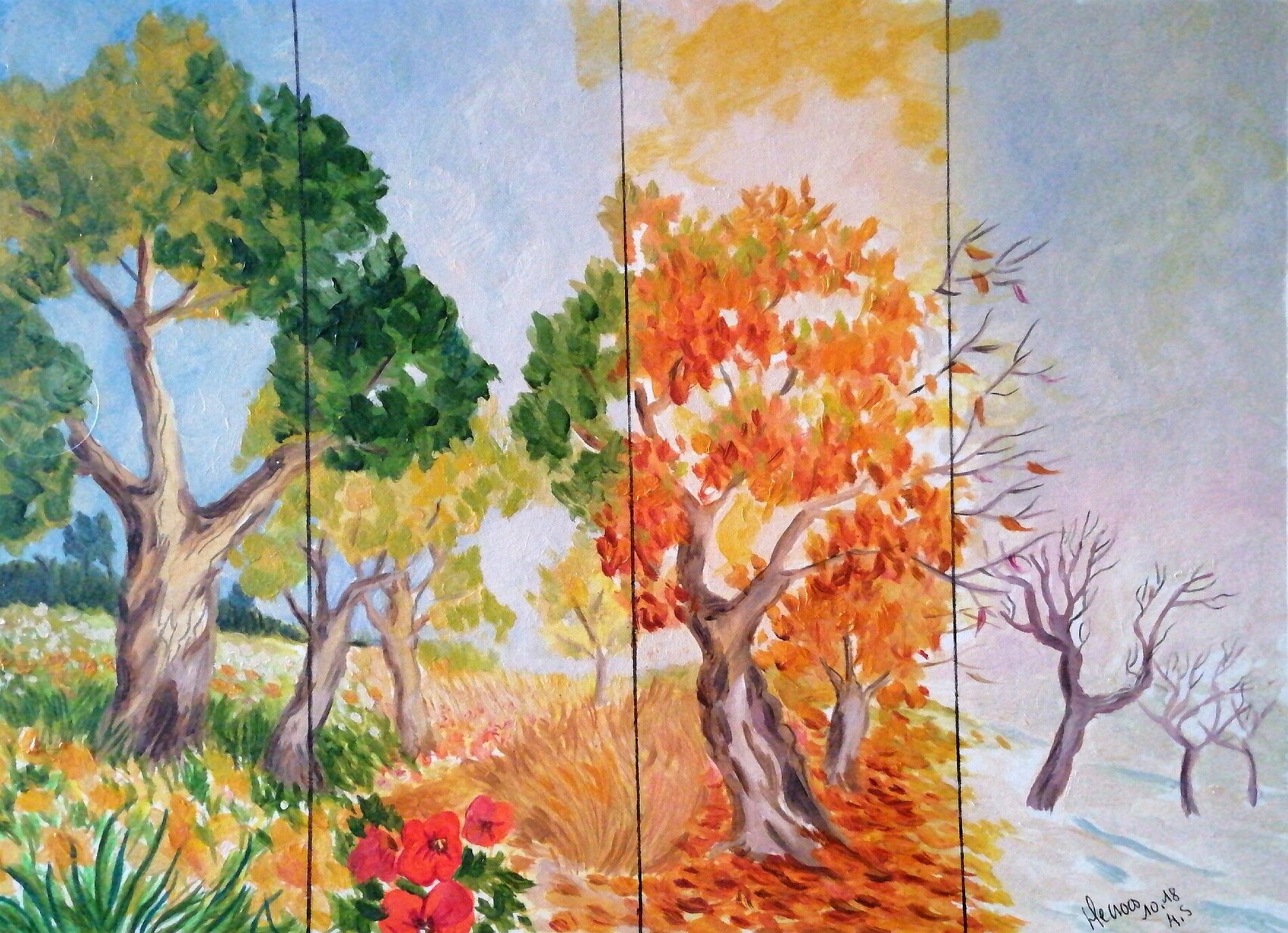 Peinture Quatre saisons..