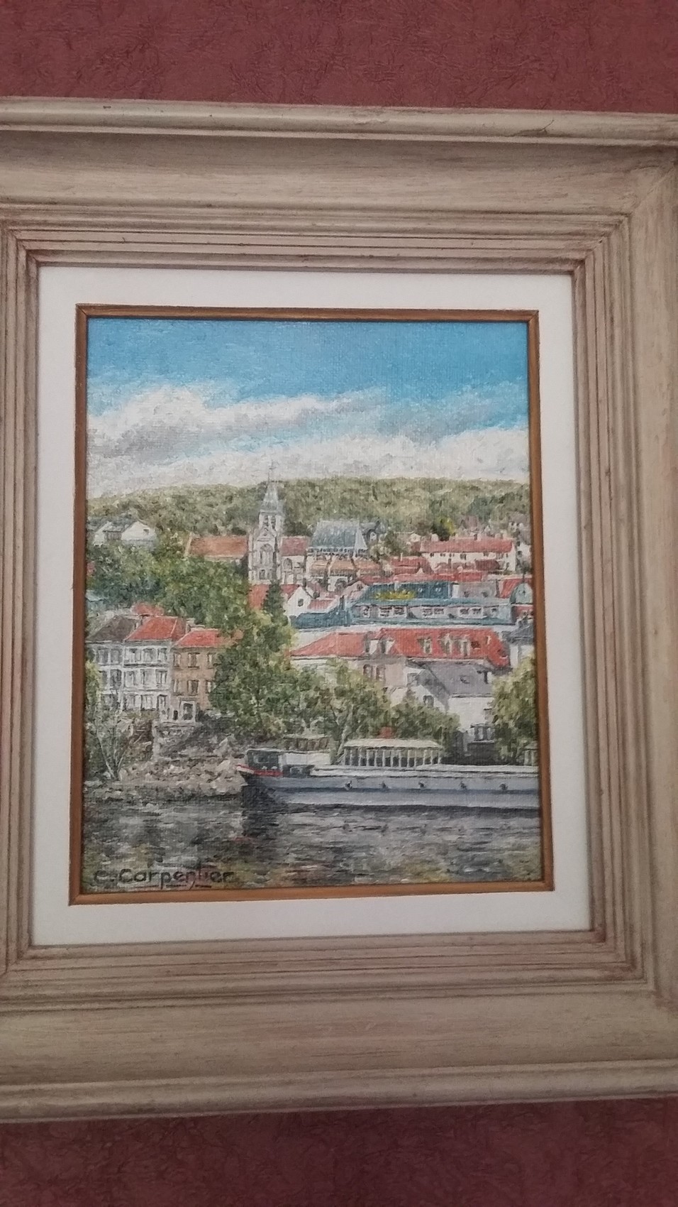 Peinture Vue 2 église de triel sur seine