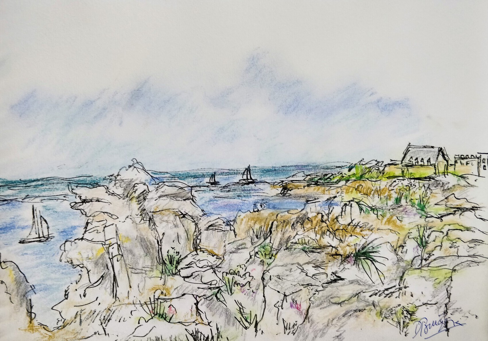 Dessin Côte sauvage à la pointe du Croisic