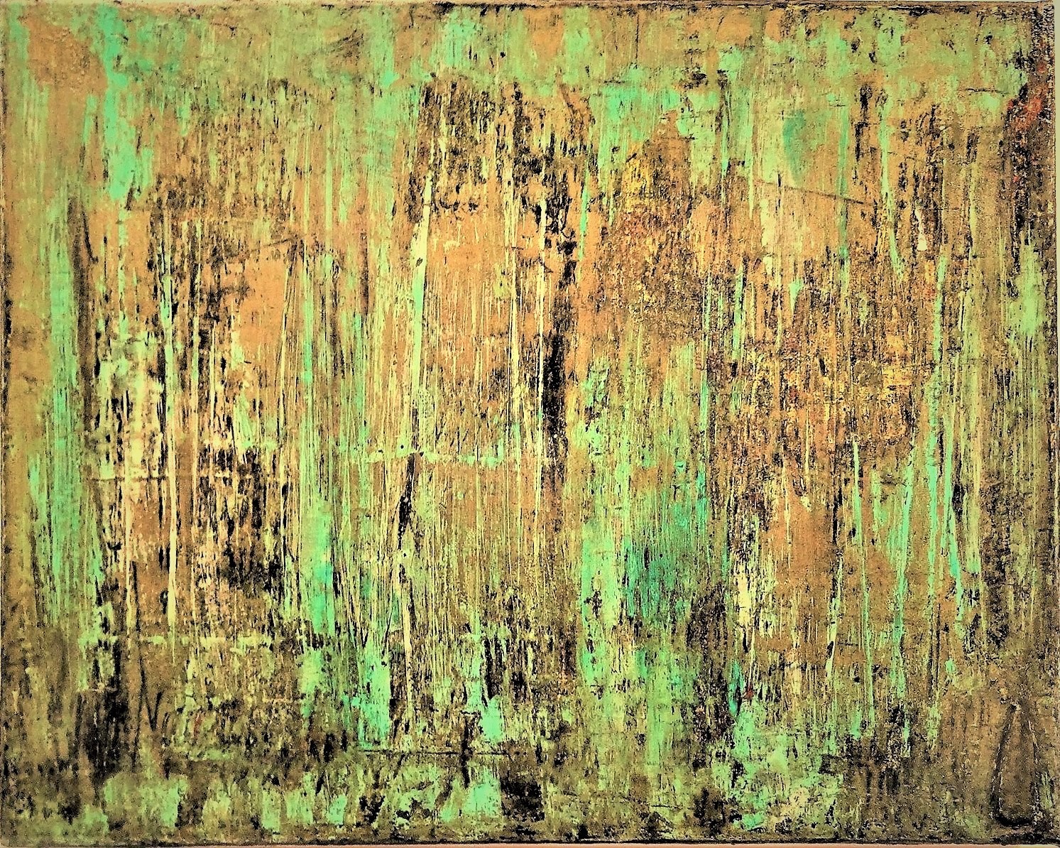 Peinture brouillard buffet in blues