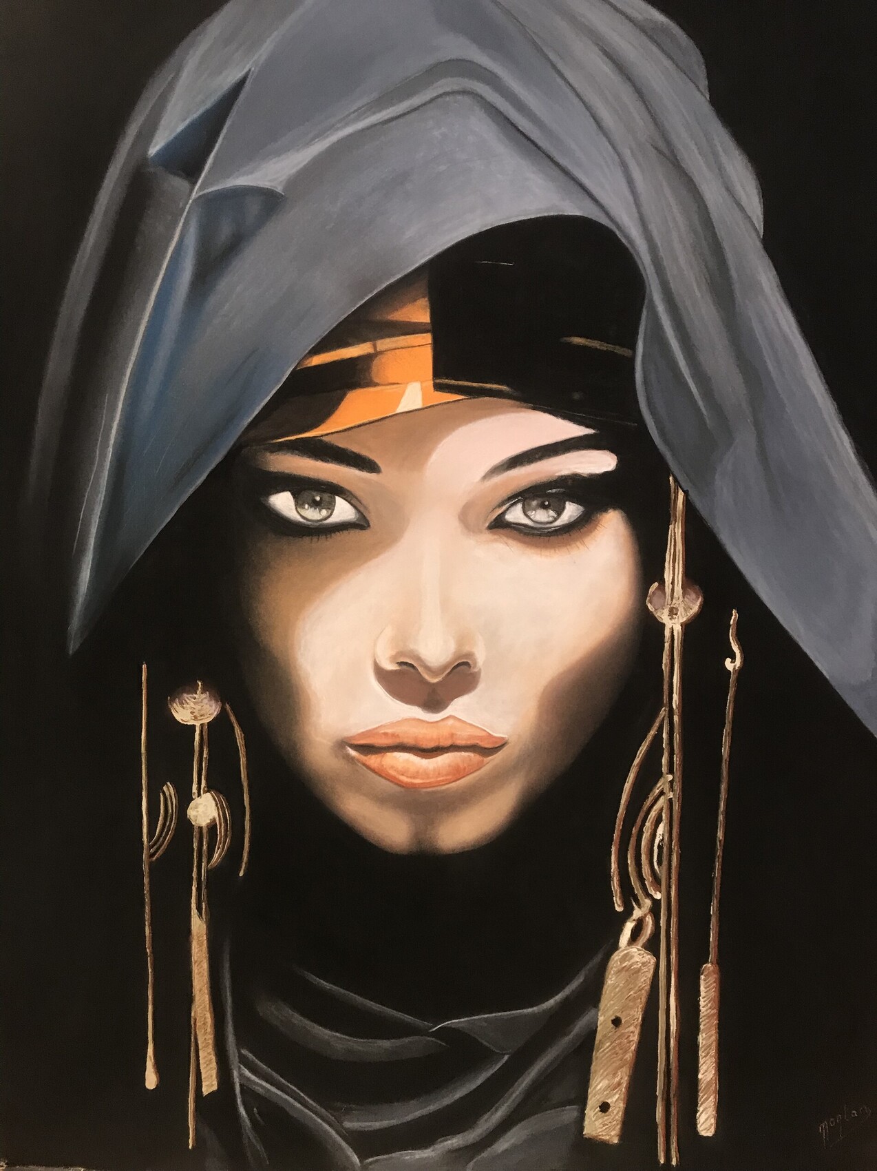 Peinture 1 Ses yeux gris sont si jolis….