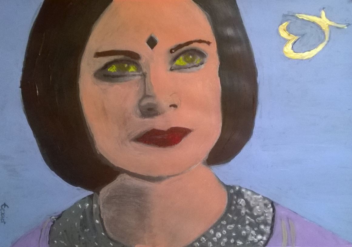 Peinture NIRRTI Déesse indienne Goa'ld ( Star Gate ) Jacqueline SAMUDA