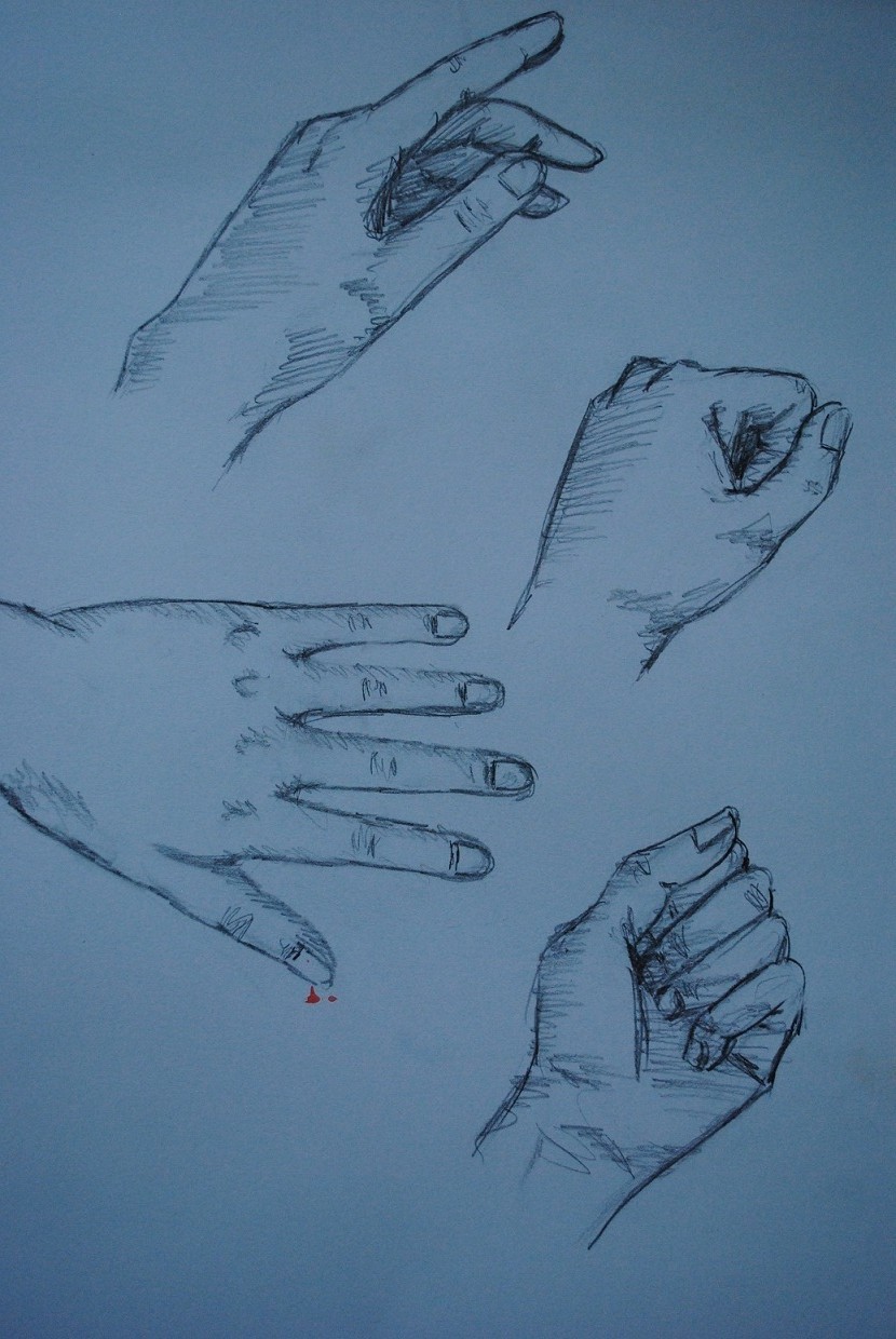 Peinture Croquis mains 1