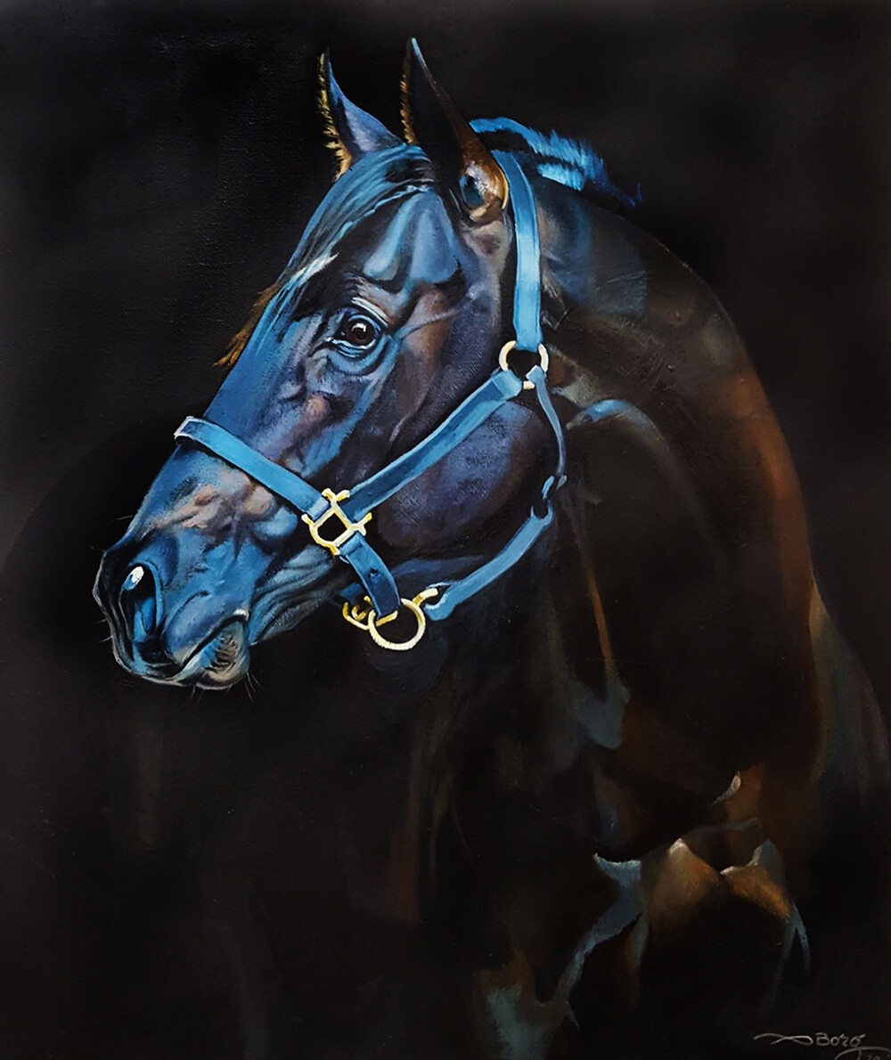 Peinture le cheval bleu