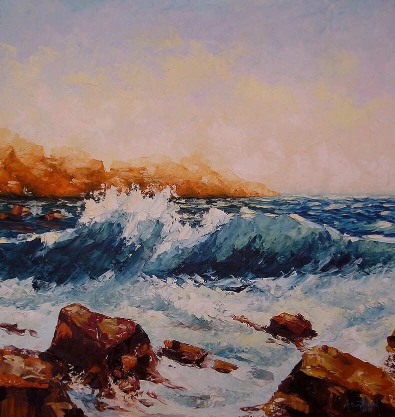 Peinture La mer déchainée
