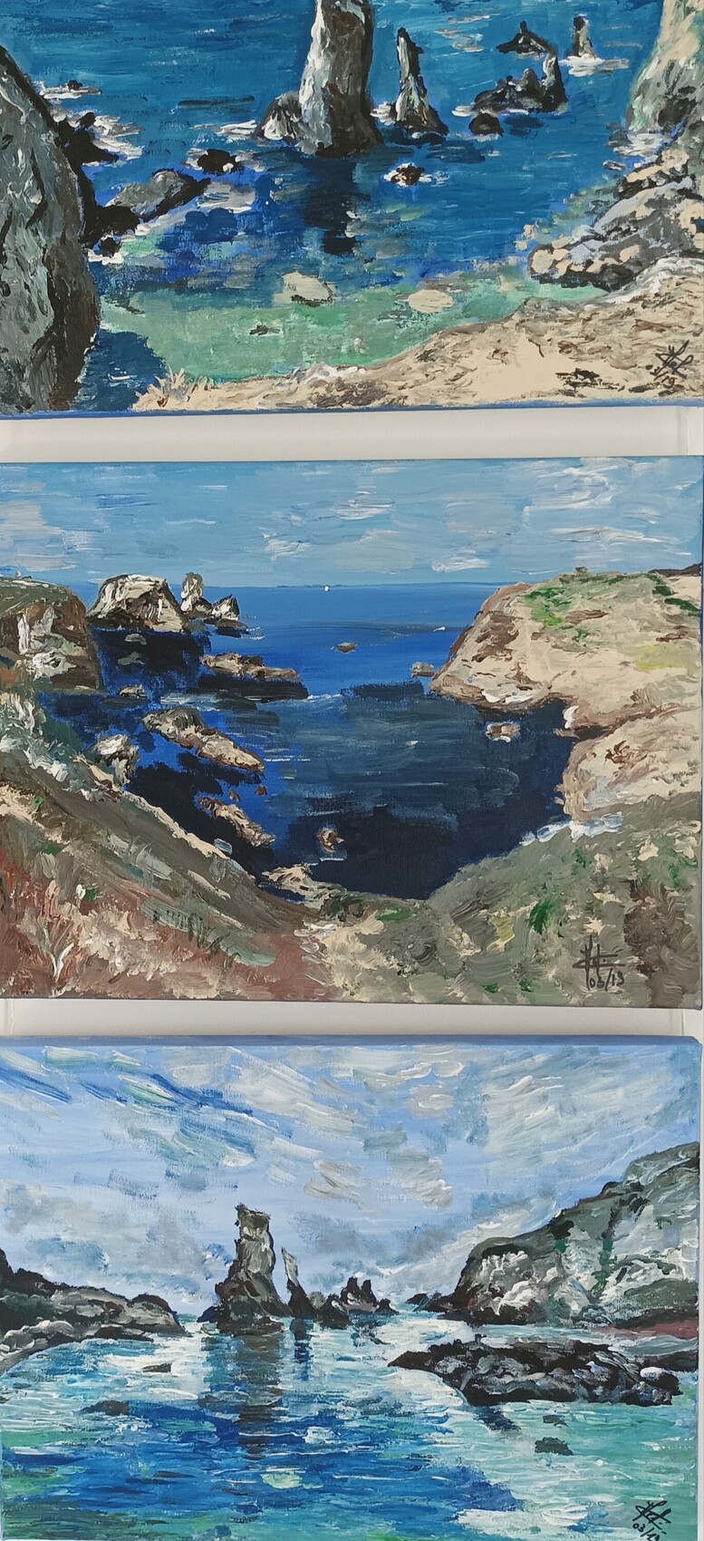 Peinture Belle île en tryptique