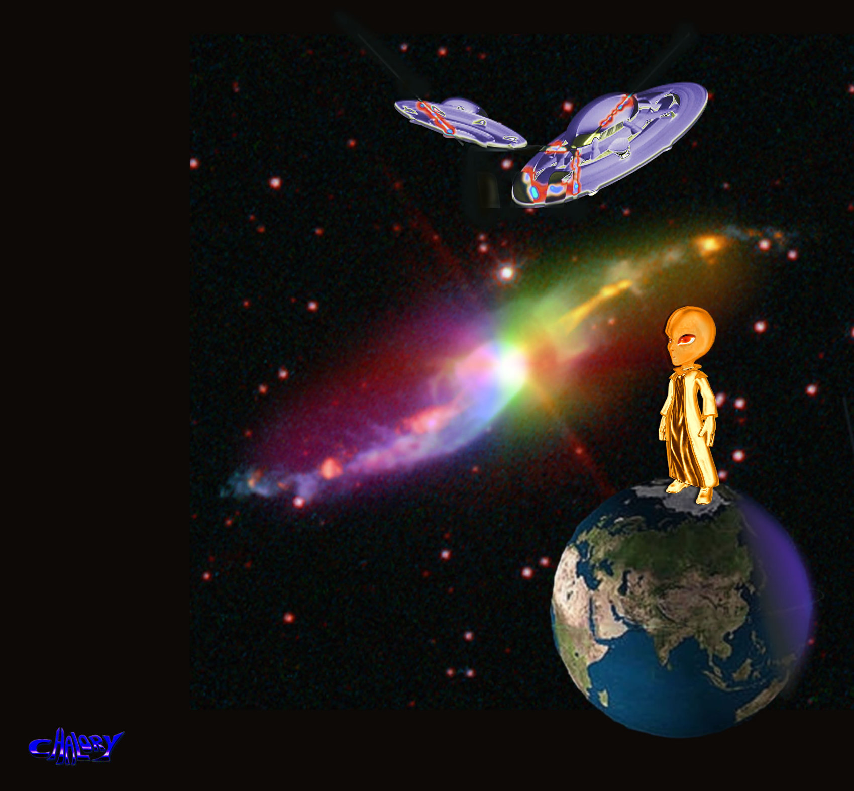 Peinture Alien égaré