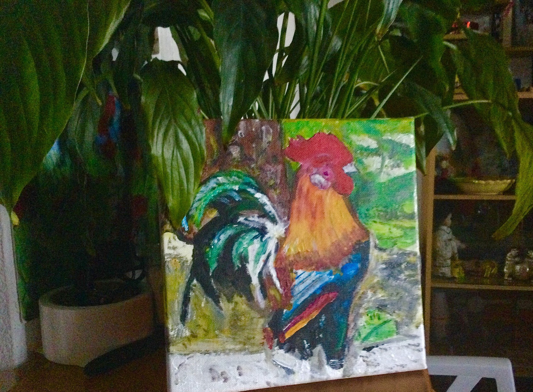 Peinture Le coq.