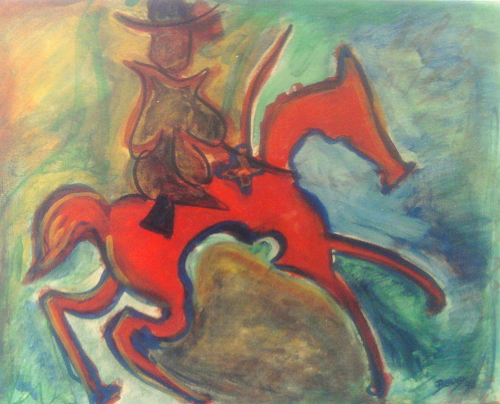 Peinture LE CHEVAL ROUGE