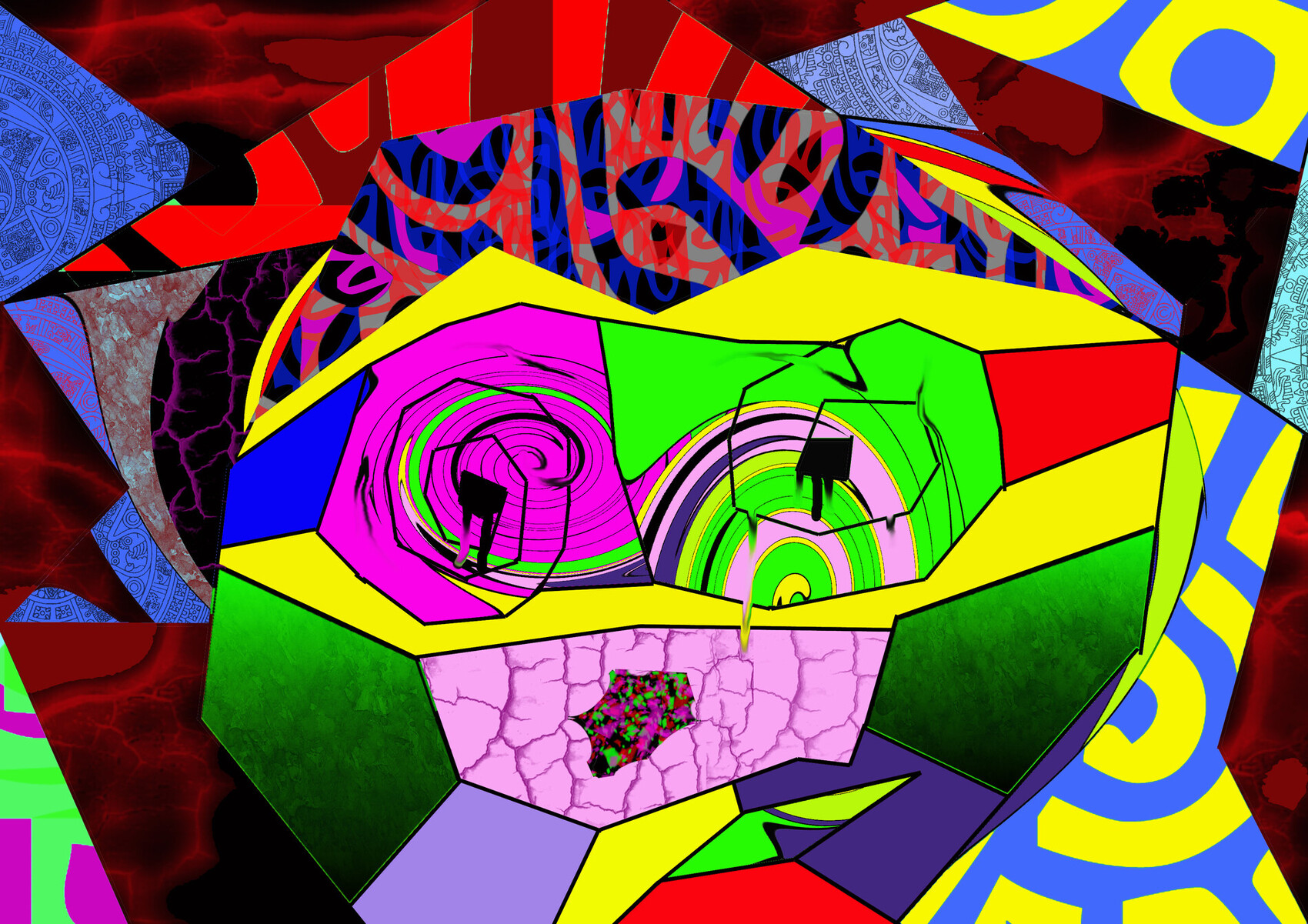 Dessin patchwork face