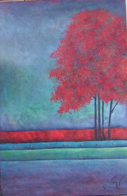 Peinture L'arbre rouge