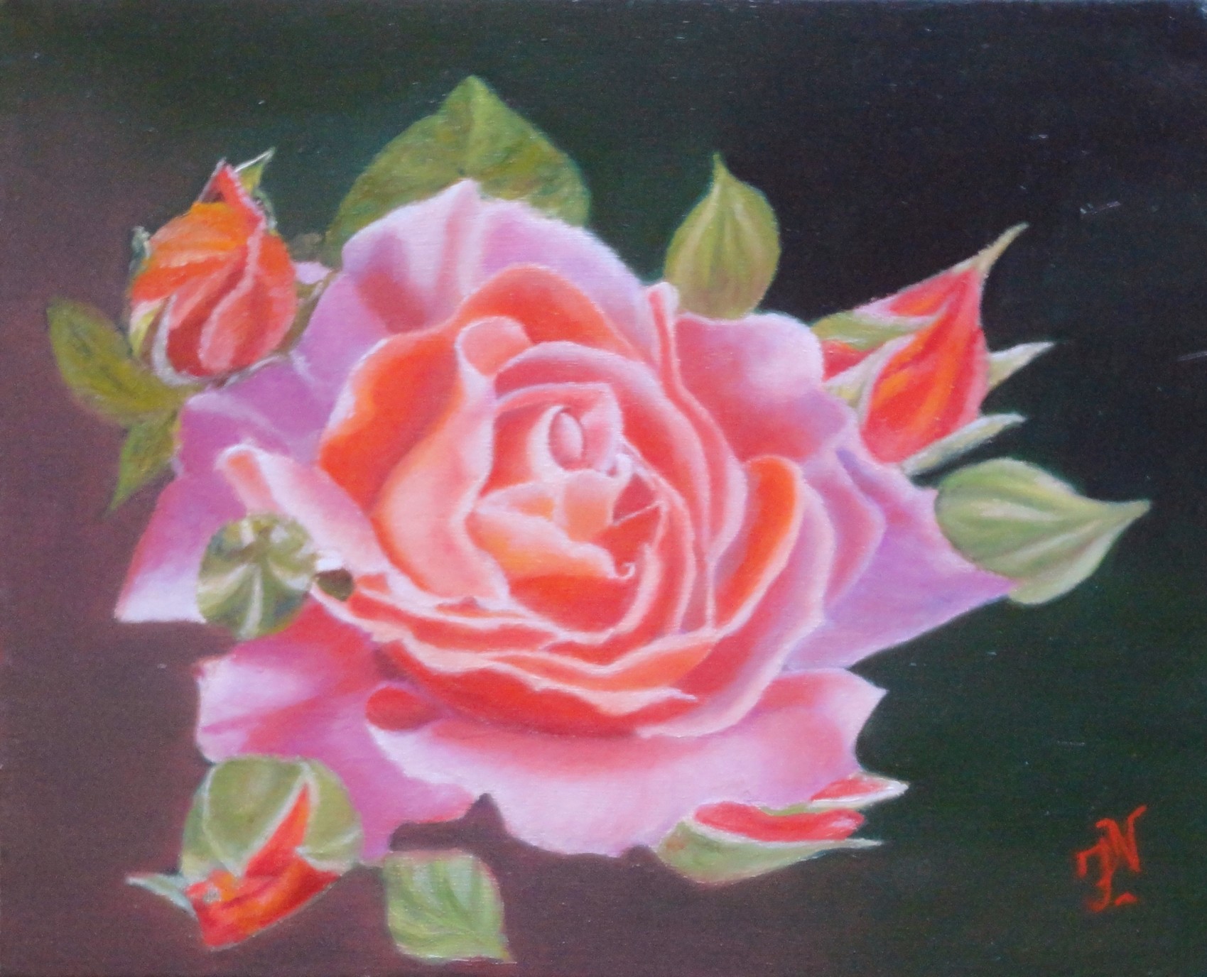 Peinture Portrait de rose