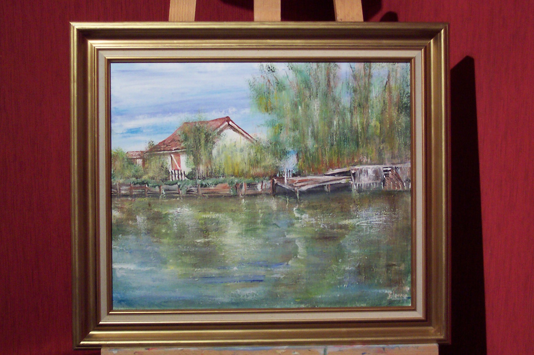 Peinture les pieds dans l'eau