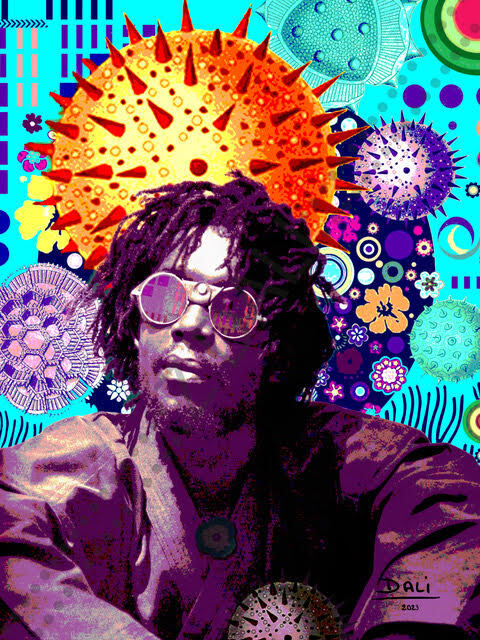 Peinture PETER TOSH 52,5x70 cm by Zaïdi Dali le-mail : dalietco@gmail.com