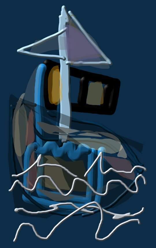 Peinture mer démontée