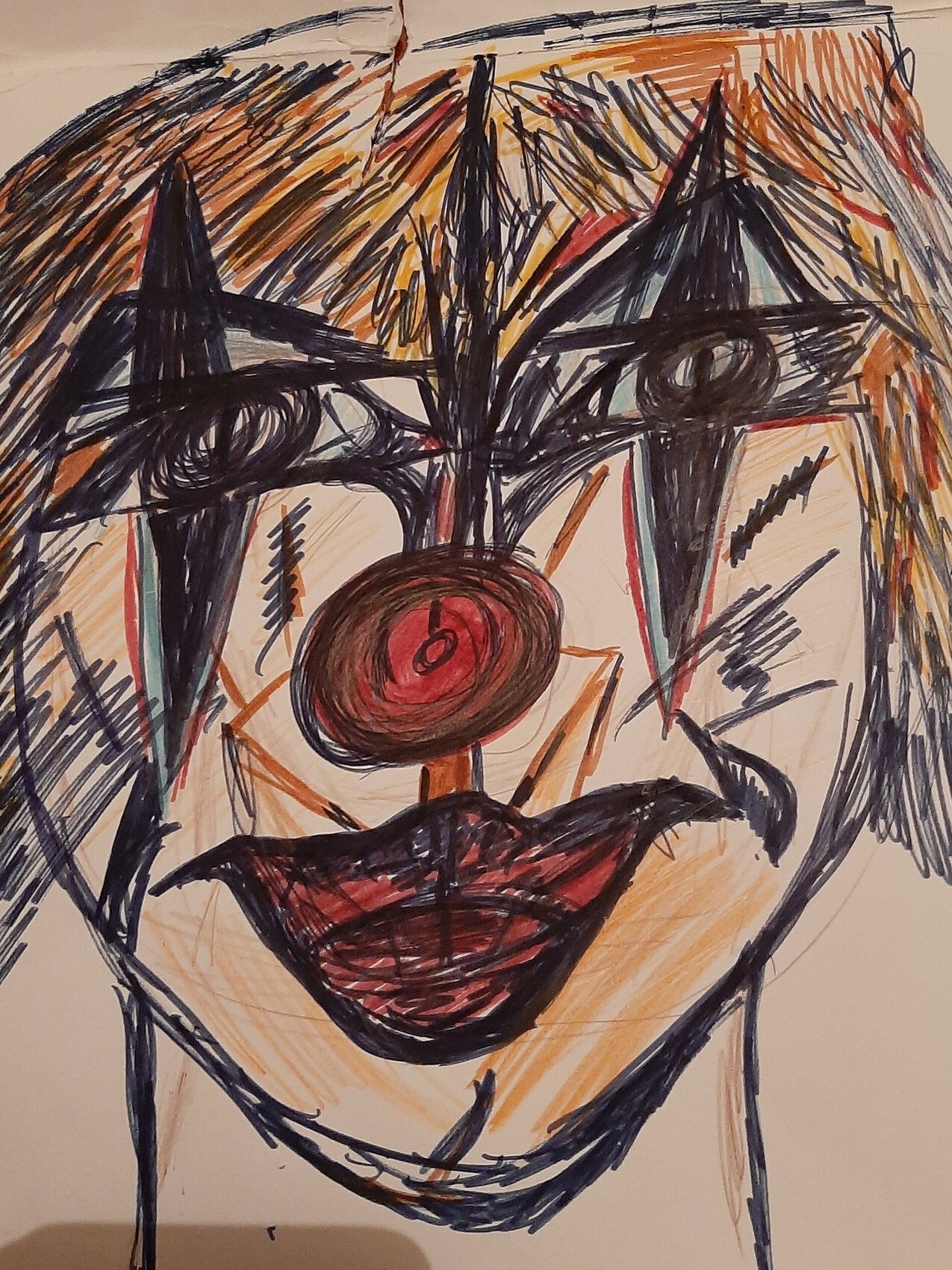 Dessin CLOWN 2-Feutres et crayons
