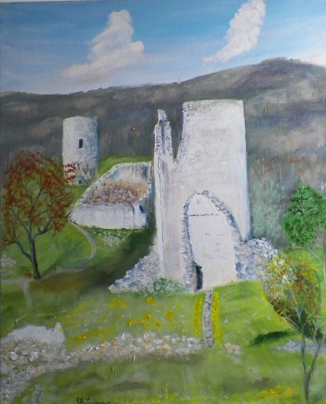 Peinture ruine de Crozant( Creuse)