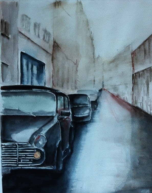 Peinture Dans une rue de Paris