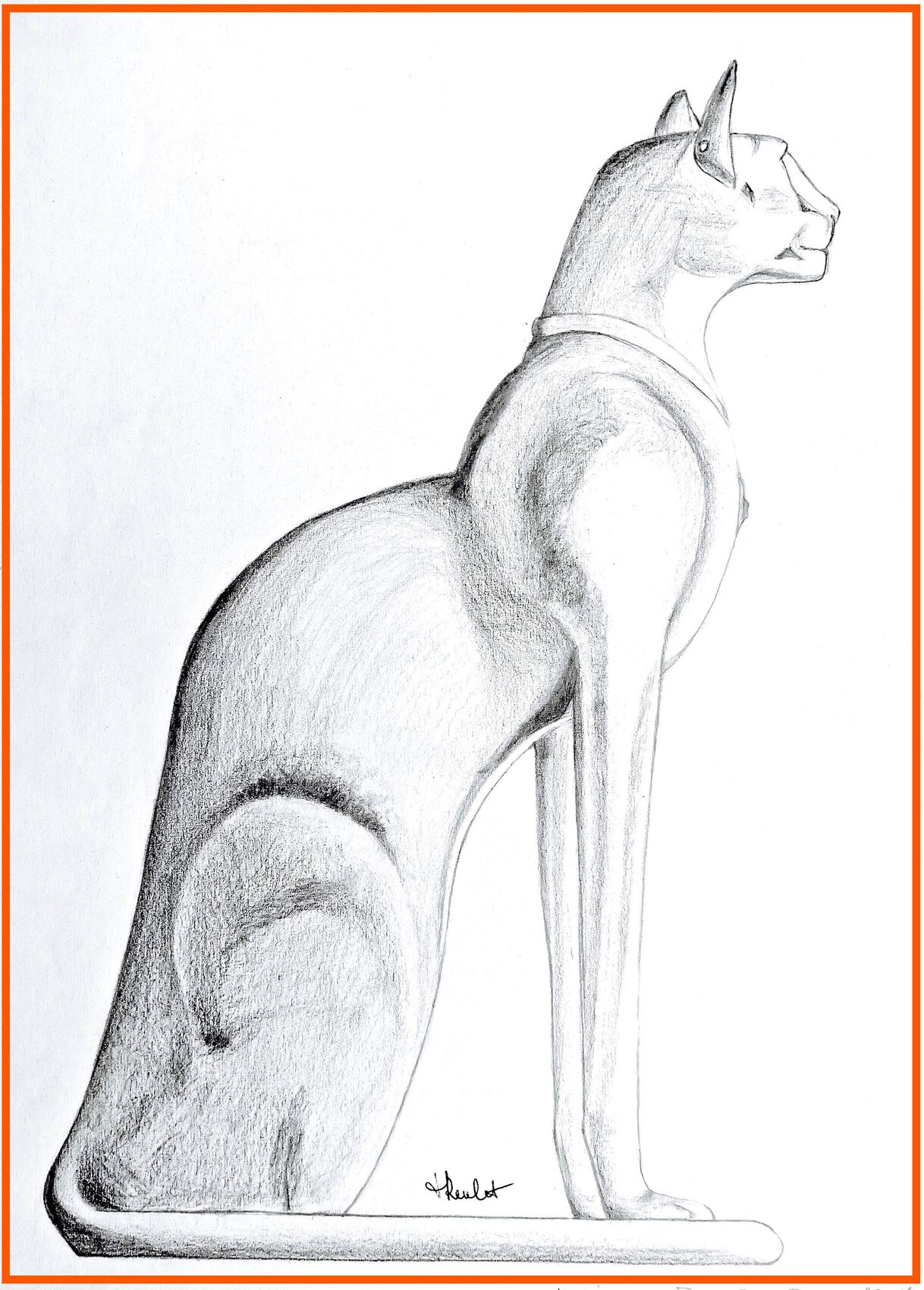 Dessin Chat égyptien Bastet / Drawing A egyptian cat Bastet