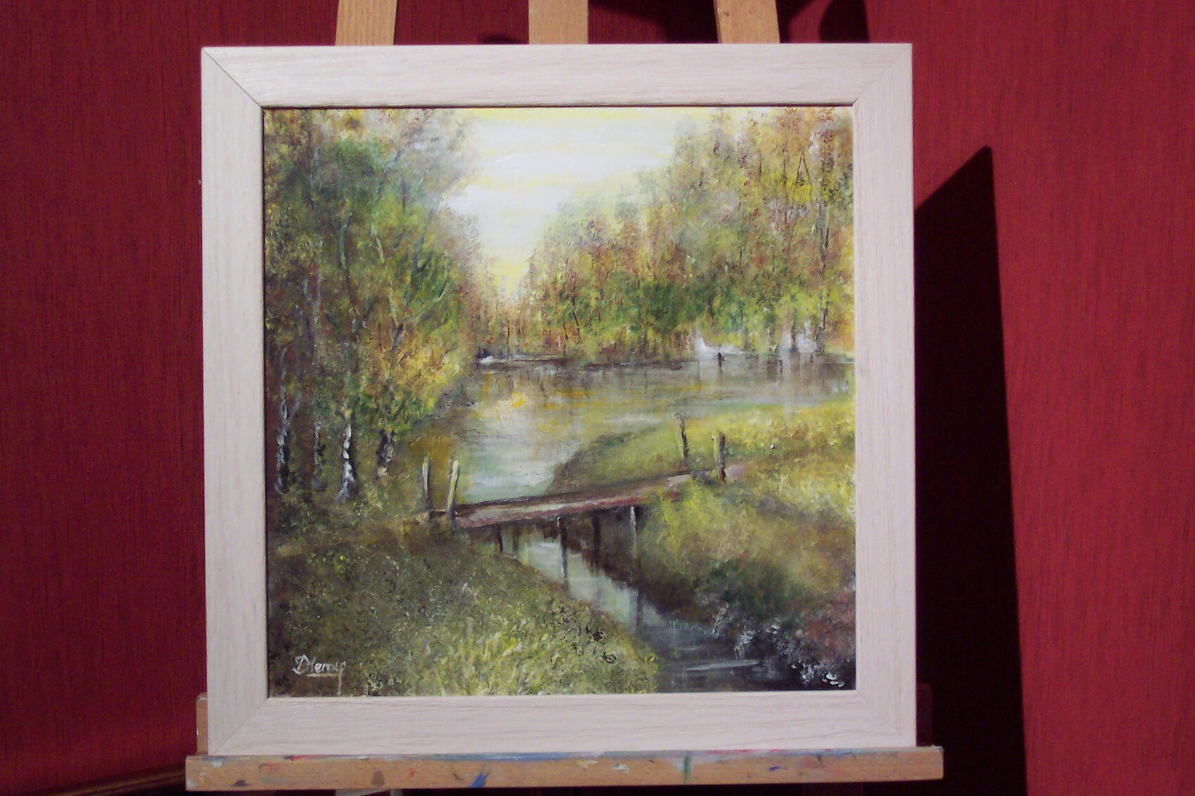 Peinture le petit pont de bois
