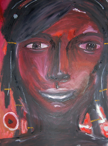 Peinture regard rouge