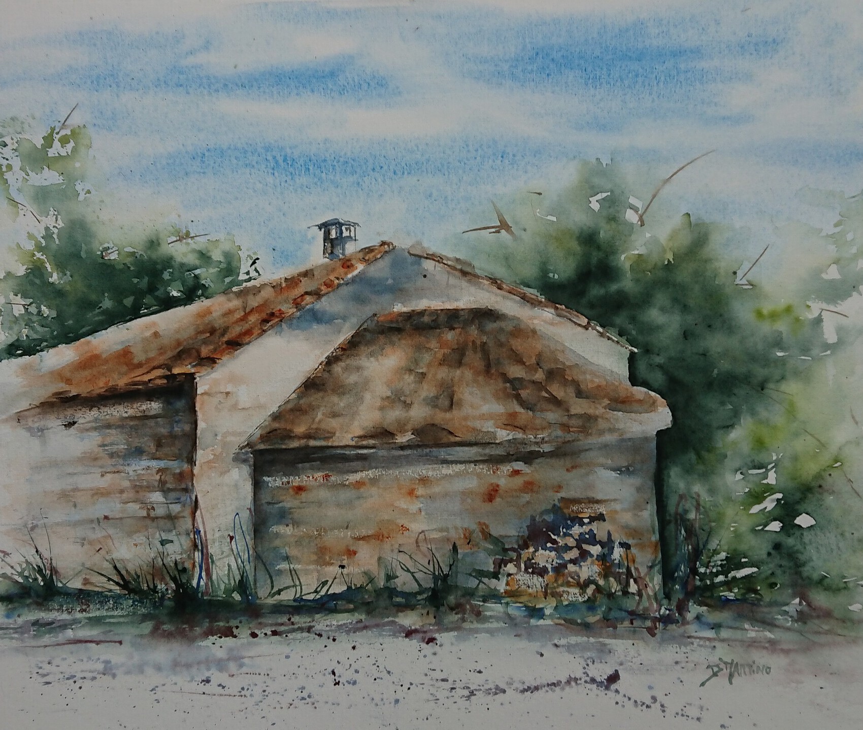 Peinture Toit de tuiles