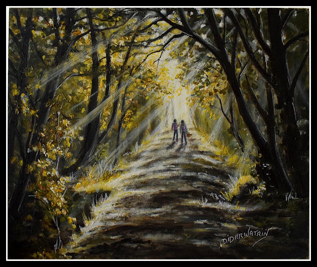 Peinture Balade en forêt