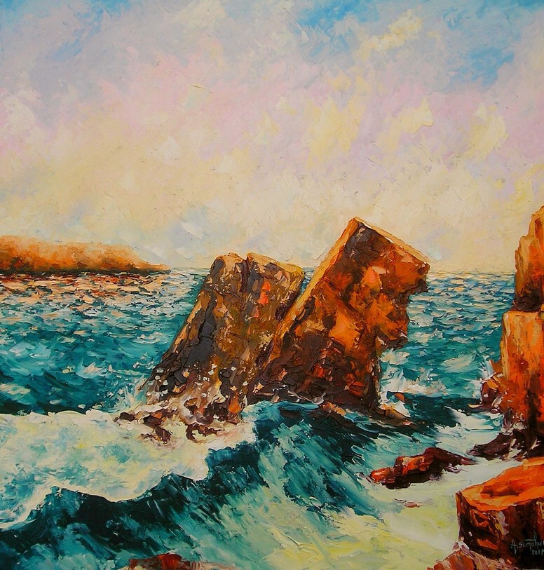 Peinture La mer déchainée