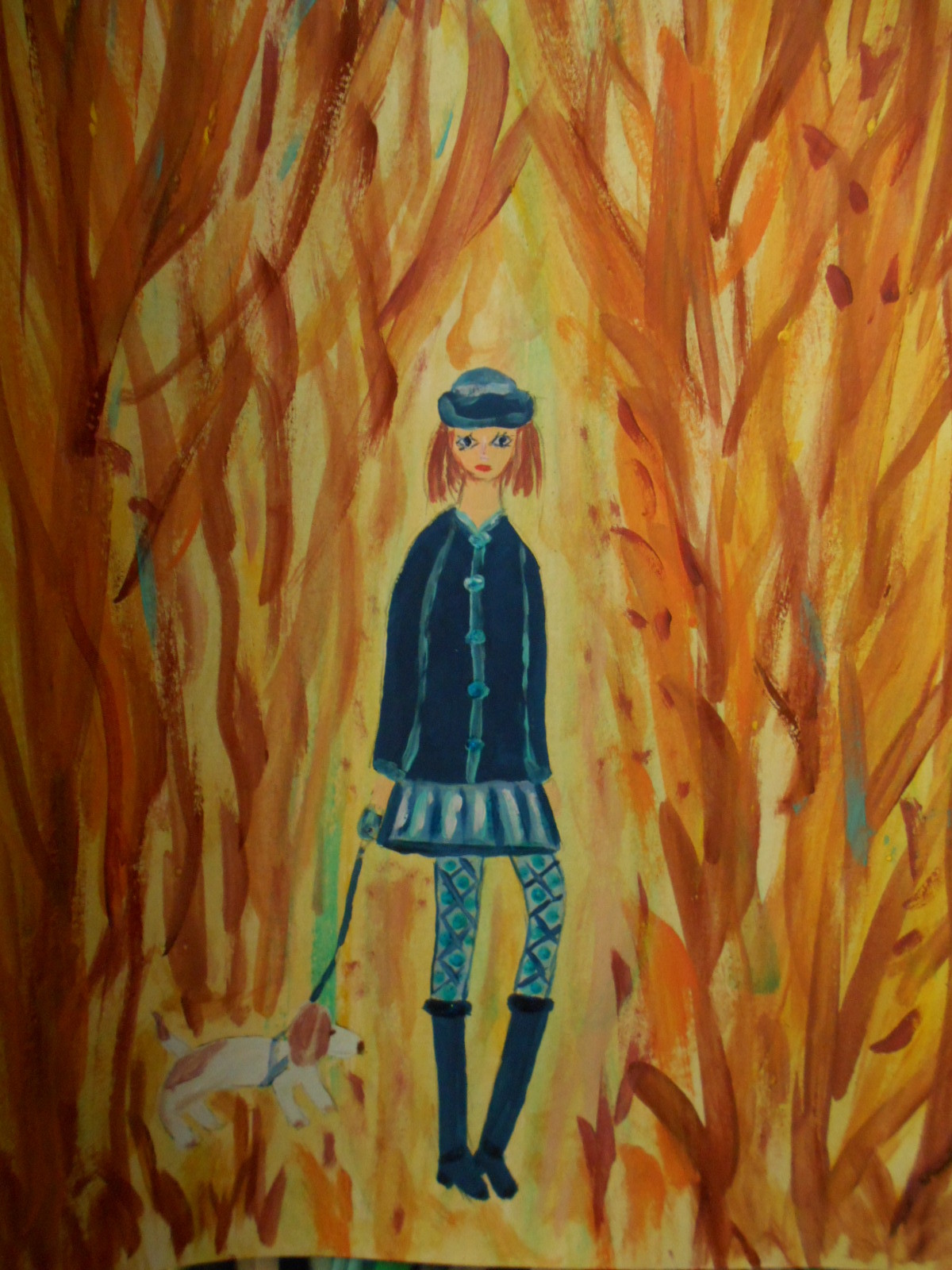 Peinture Promenade en forêt avec Lulu