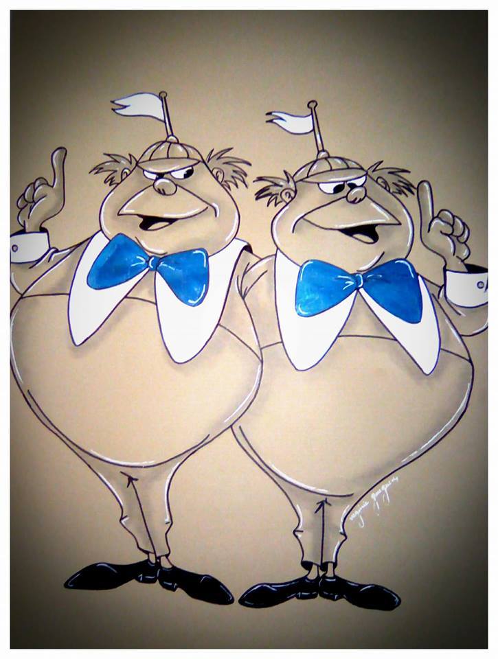 Dessin Tweedle Dee et Tweedle Dum