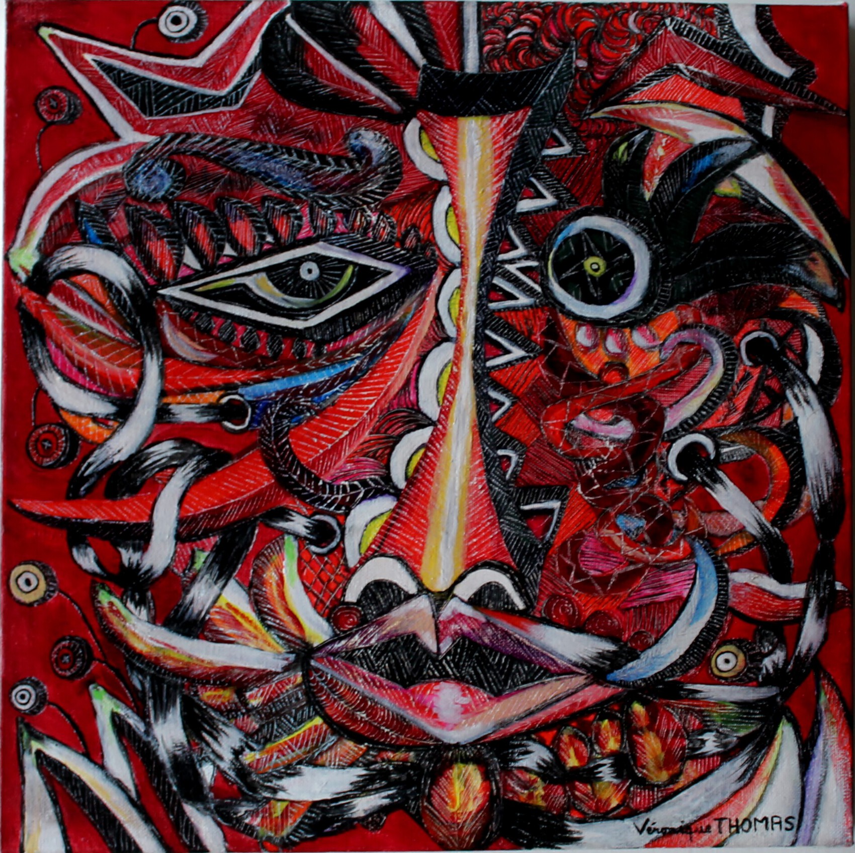 Peinture masque rouge 1