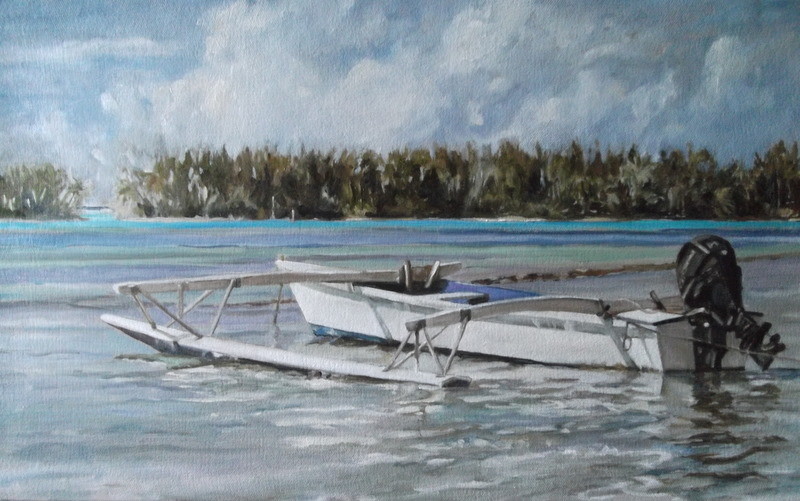 Peinture La pirogue blanche