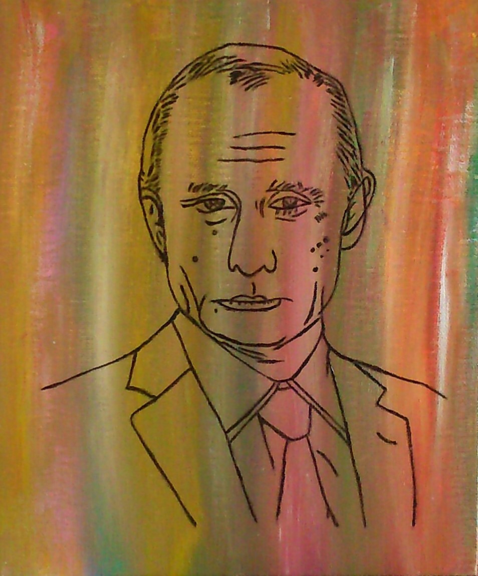 Peinture Vladimir Poutine. Président à vie