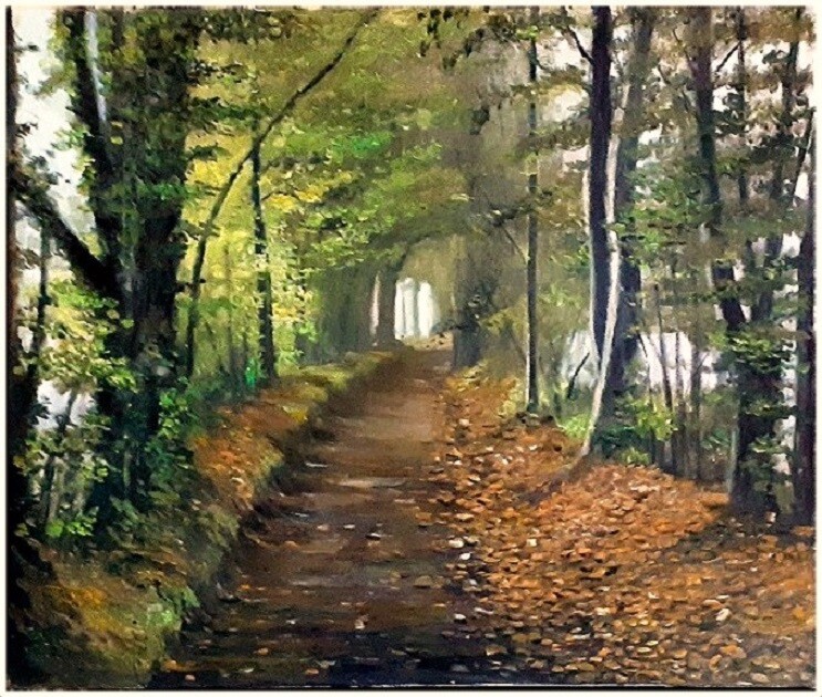 Peinture petit chemin de campagne (peinture)