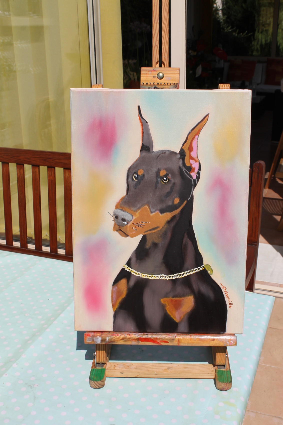 Peinture dobermann