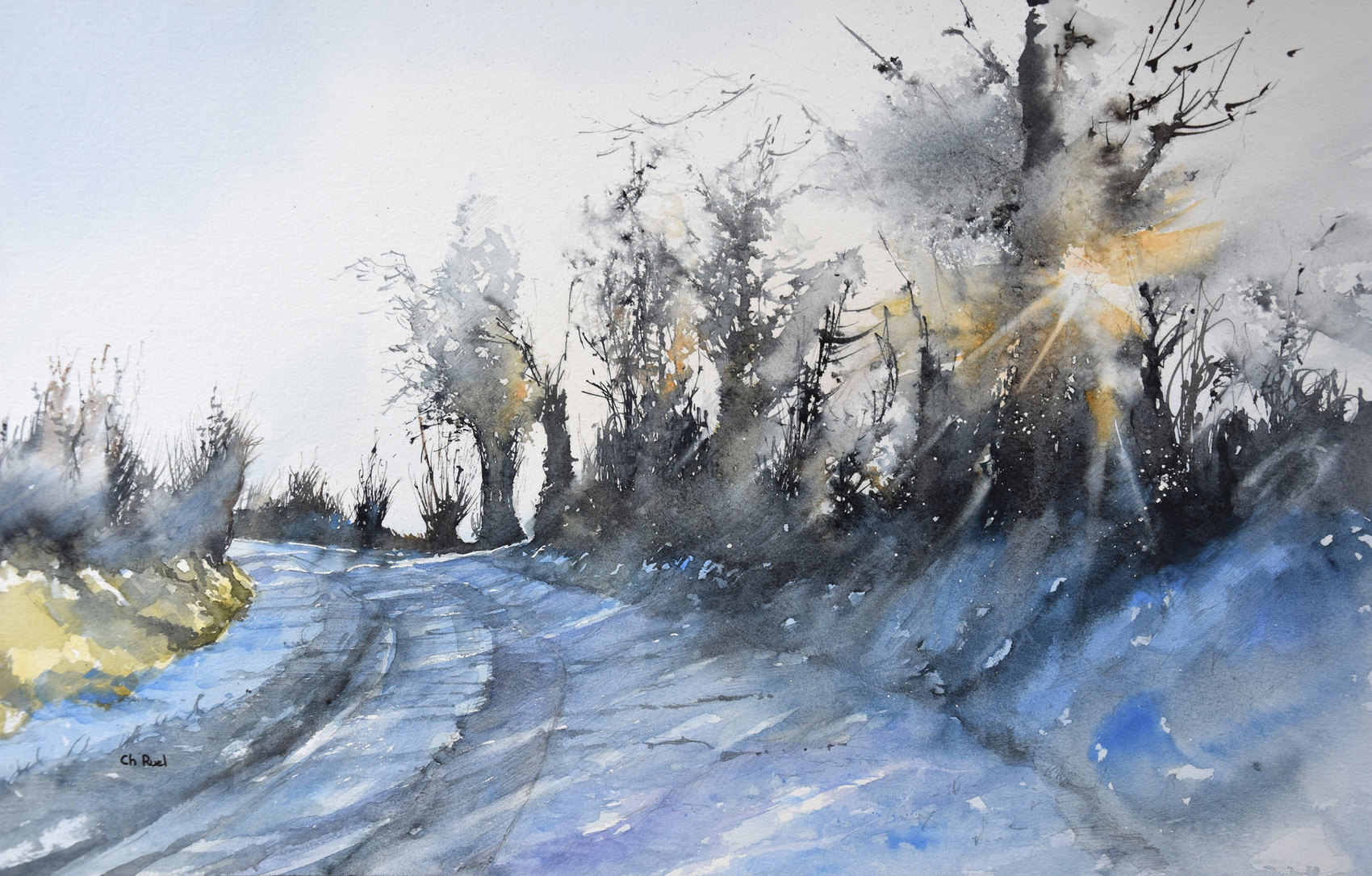 Peinture Route gelée