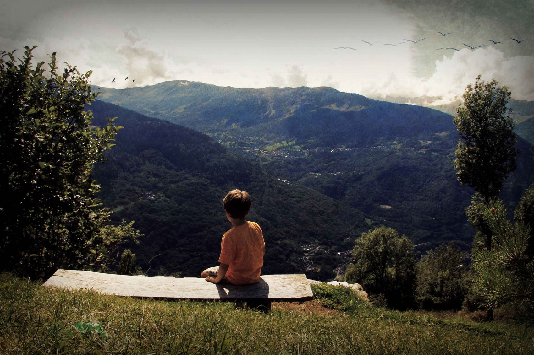 Photo mountains contemplation