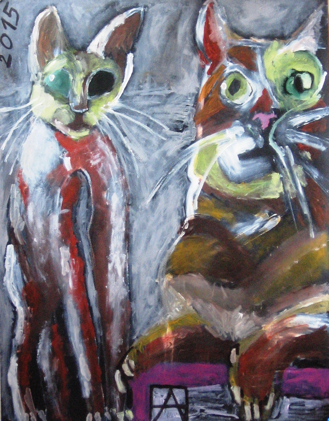 Peinture Deux chats