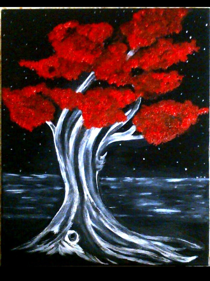 Peinture L'arbre rouge