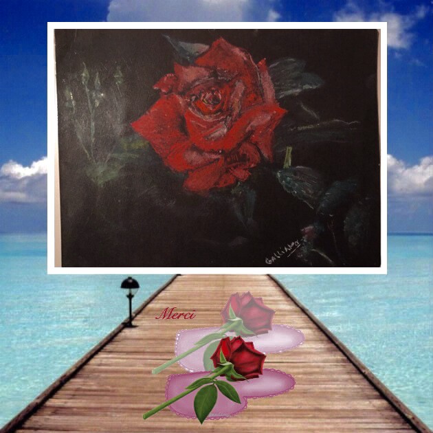 Peinture La rose rouge