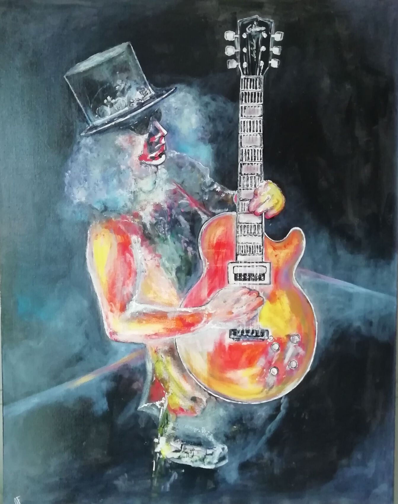 Peinture slash portrait