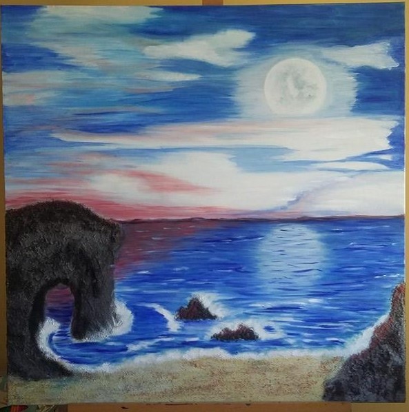 Peinture la mer et le rocher