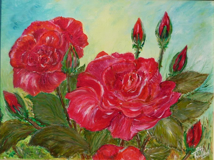 Peinture rose rouge