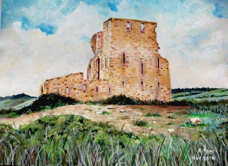 Peinture Les ruines du fort "Bordj ennabout" de Cherchell