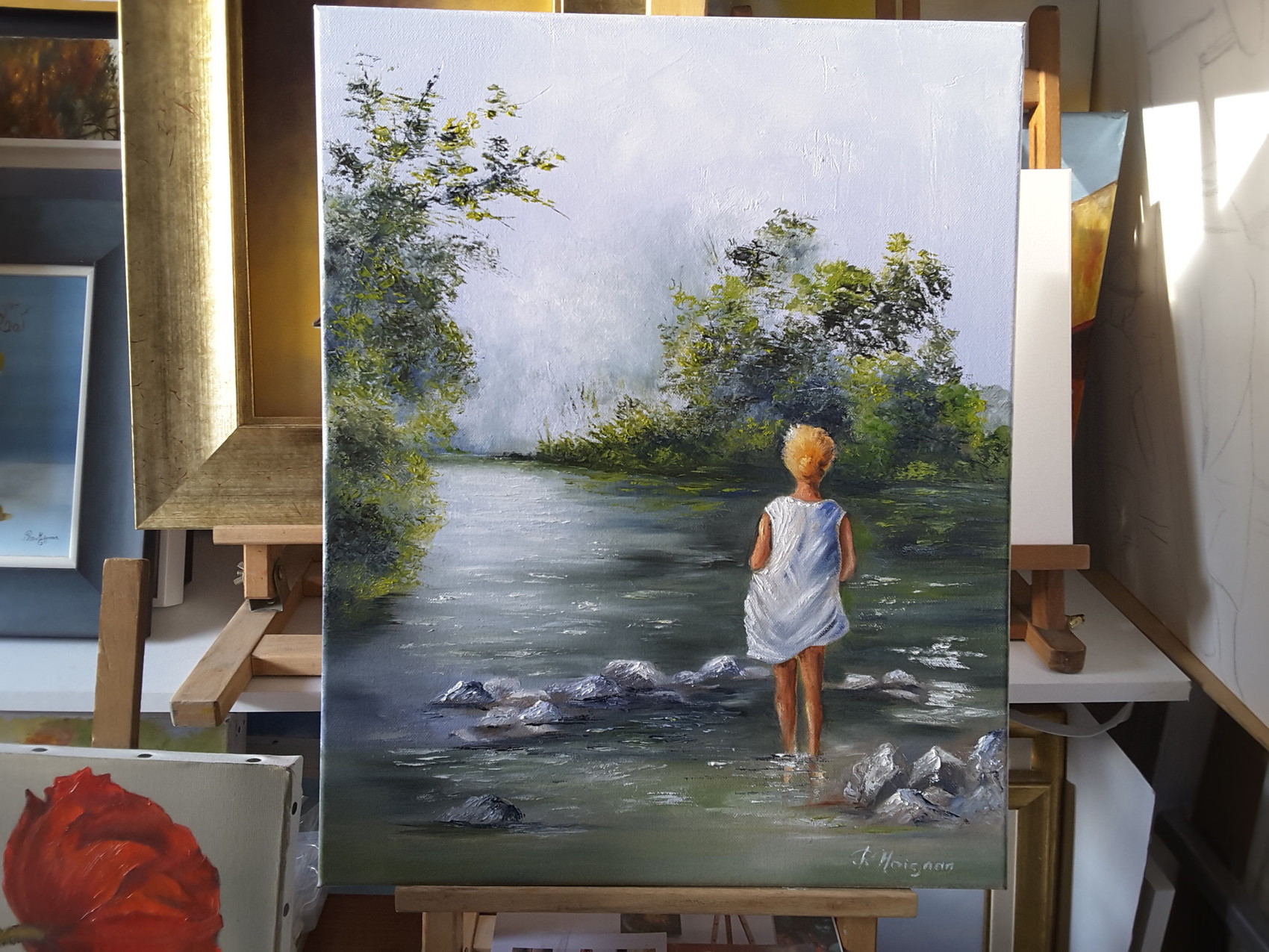 Peinture Au bord de la riviere