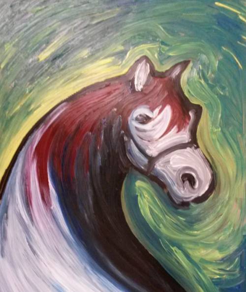 Peinture Cheval acrylique 1