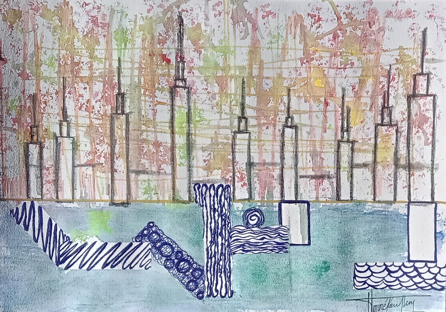 Peinture Ligne et dynamisme, abstrait